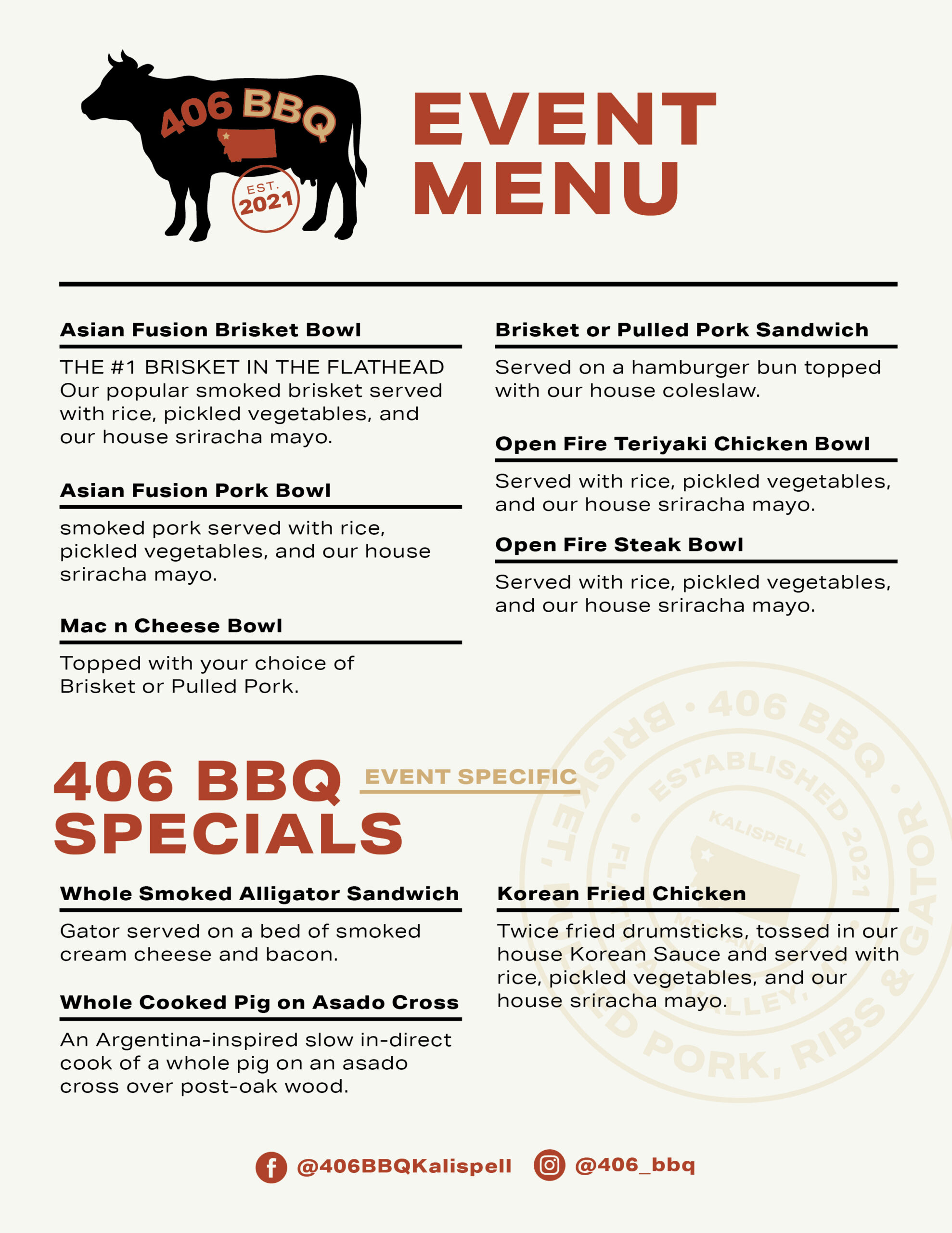 Menu - 406 BBQ